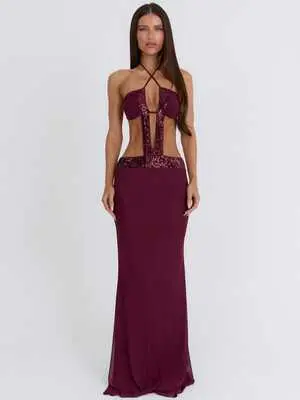 OUTCAST Veya Maxi Dress Burgundy