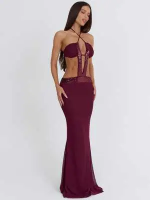 OUTCAST Veya Maxi Dress Burgundy