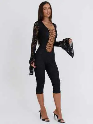 OUTCAST Pania Capri Jumpsuit - Black