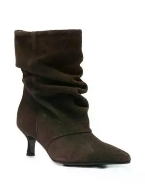 DIVINE FOLLIE Slouchy Pointed-toe Boots - Brown