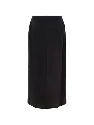 Yohji Yamamoto Pleated Silk Midi Skirt