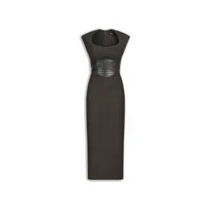 NOCTURNE Croc Effect Corset Midi Dress