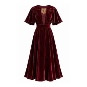 RAISHMA Adeline Burgundy Dress - Red