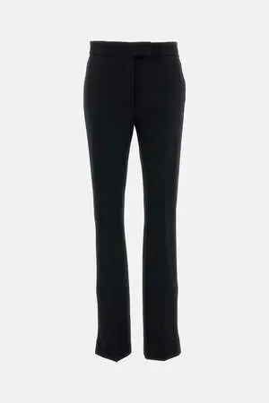 Sportmax Pantaloni Slim Flare In Gabardina Tecnica - Nero