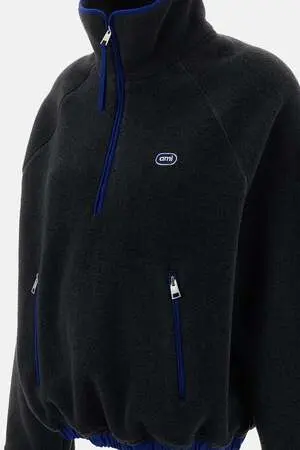 AMI Paris Felpa Vareuse In Pile Con Patch Logo