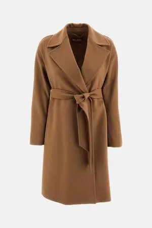 Max Mara Cappotto A Vestaglia In Drap Di Lana - Marrone