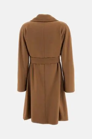 Max Mara Cappotto A Vestaglia In Drap Di Lana - Marrone