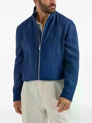 Brunello Cucinelli Silk, Linen And Wool Hopsack Pilot Jacket