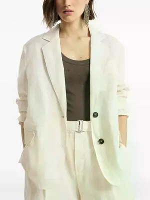Brunello Cucinelli Cotton Organza Blazer With Monili