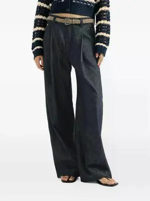 Brunello Cucinelli Monili-embellished Pleated Jeans