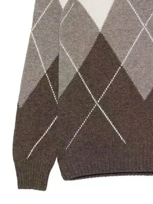 BARBA NAPOLI Argyle-pattern Turtleneck Sweater