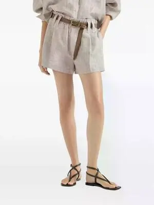 Brunello Cucinelli Elasticated-waistband Shorts - Neutrals