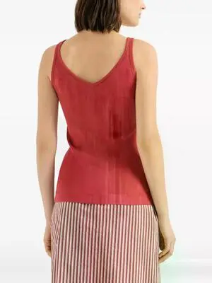 Brunello Cucinelli Stretch Cotton Ribbed Jersey Top With Monili