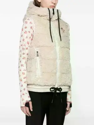 Moncler Teddy Hooded Insulated Vest - Neutrals