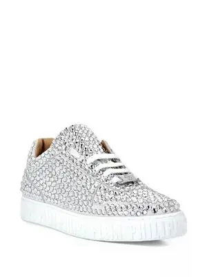 Philipp Plein Leather Lo-top Sneakers Full Stones King Power - Silver