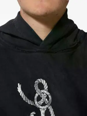 Dolce & Gabbana Anchor-print Distressed Hoodie