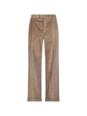 Brunello Cucinelli Corduroy-textured Turned-up Trousers - Brown