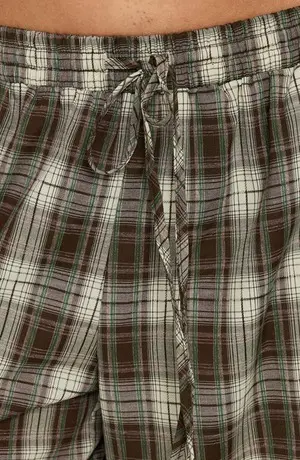 Princess Polly Tucka Plaid Longline Drawstring Shorts