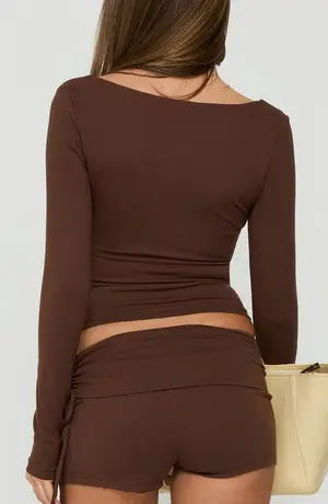 Princess Polly Evangelene Long Sleeve Notched Neck Top