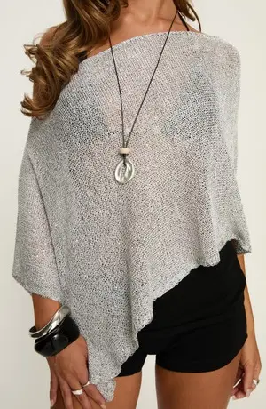 Princess Polly Deonie Sequin One Shoulder Poncho Top