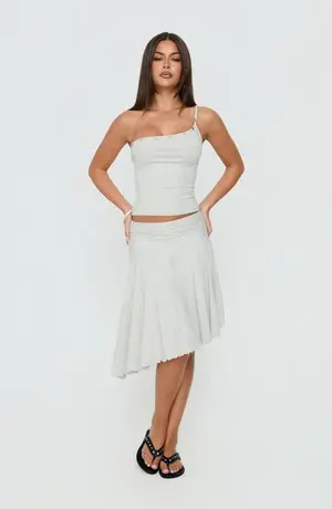Princess Polly Mimmi One Shoulder Button Detailed Crop Top