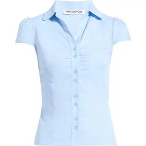 Princess Polly Arianwyn Short Sleeve Shirt - Blue
