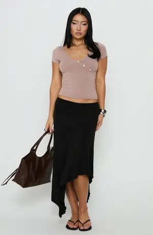 Princess Polly Futura Asymmetric Midi Skirt