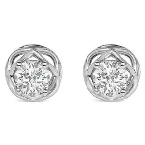 HAUS OF BRILLIANCE 925 Sterling 1.0 Cttw Lab Grown Diamond Openwork Stud Earrings - Silver