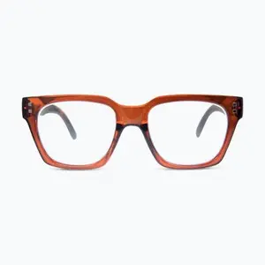 JAXY EYEWEAR Volume Square Reading Glasses Brown