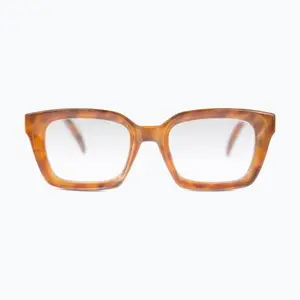 JAXY EYEWEAR Palazzo Square Reading Glasses - Amber/tortoise