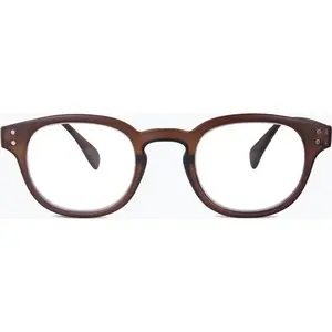 JAXY EYEWEAR Boulder Round Reading Glasses Brown