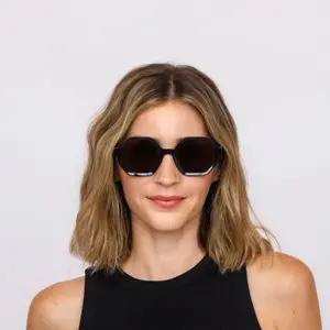 JAXY EYEWEAR The Hex Geometric Sunglasses - Black