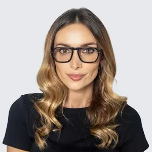 JAXY EYEWEAR Agenda Aviator Blue Light Glasses - Black
