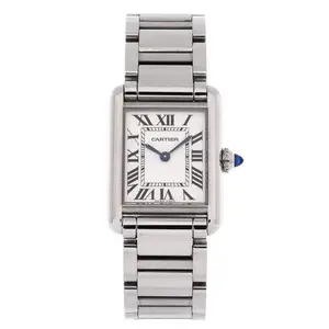 CARTIER Must De Tank Quartz Watch Stainless Steel 22 - Metallic Silver