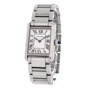 CARTIER Must De Tank Quartz Watch Stainless Steel 22