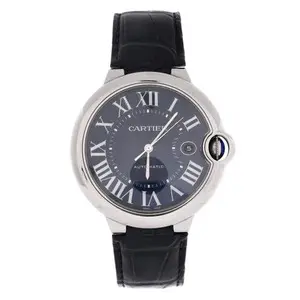 CARTIER Ballon Bleu De Automatic Watch Stainless Steel And Alligator 42 - Metallic Silver