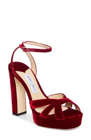 JIMMY CHOO Kove Platform Sandal - Ruby Red