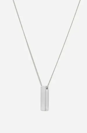 BEARFRUIT JEWELRY Nancy Short Bar Necklace Dainty Minimalist Everyday Jewelry - Silver