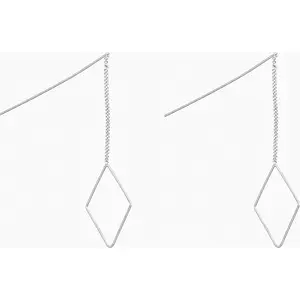 BEARFRUIT JEWELRY Sally Rhombus Threader Earrings Long Geometric Drop Jewelry Silver