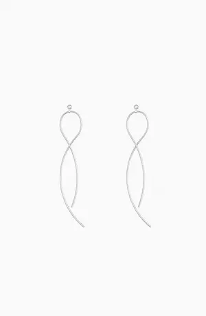 BEARFRUIT JEWELRY Mina Infinity Wire Drop Earrings Modern Statement Jewelry Silver