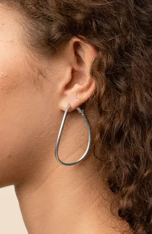 BEARFRUIT JEWELRY Anais Vintage Inspired Hoop Earrings Boho Statement Jewelry - Silver