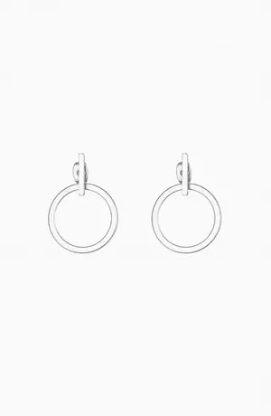 BEARFRUIT JEWELRY Ruth Circle Earring Jackets Geometric Dainty Modern Jewelry - Silver