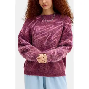 IETS FRANS Intarsia Fluffy Knit Sweater