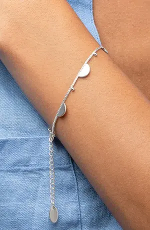 BEARFRUIT JEWELRY Nile Half Circle Charm Bracelet Dainty Geometric Jewelry - Silver
