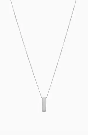 BEARFRUIT JEWELRY Nancy Long Bar Necklace Minimalist Geometric Layering Jewelry - Silver