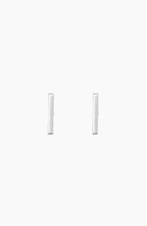 BEARFRUIT JEWELRY Sana Thin Bar Stud Earrings Dainty Minimalist Everyday Jewelry Silver