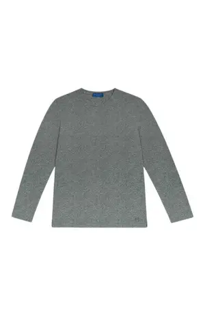 Robert Talbott Dean Cashmere Blend Long Sleeve Tee - Gray