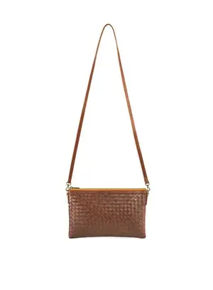 DEUX MAINS Woven Crossbody Clutch - Black