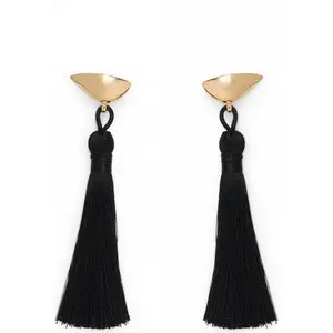 Lady Grey Tassel Lobe Earrings Gold