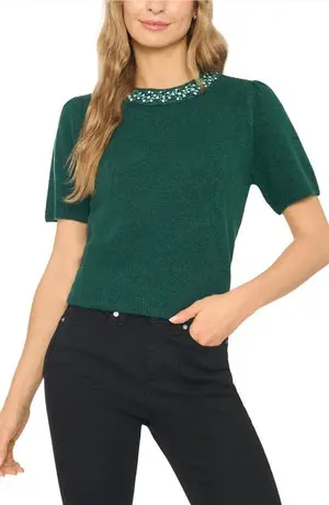 CECE DUPRAZ Embellish Collar Sweater - Wise